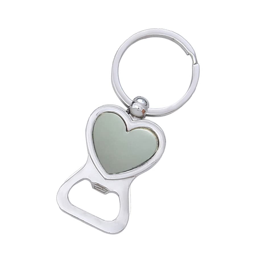 ARFUKA Bottle Opener Keychain Portable Beer Bottle Opener Key Chain Heart Pendant Keyring Beverage Bottle Opener Key Ring Gift for Men and Women