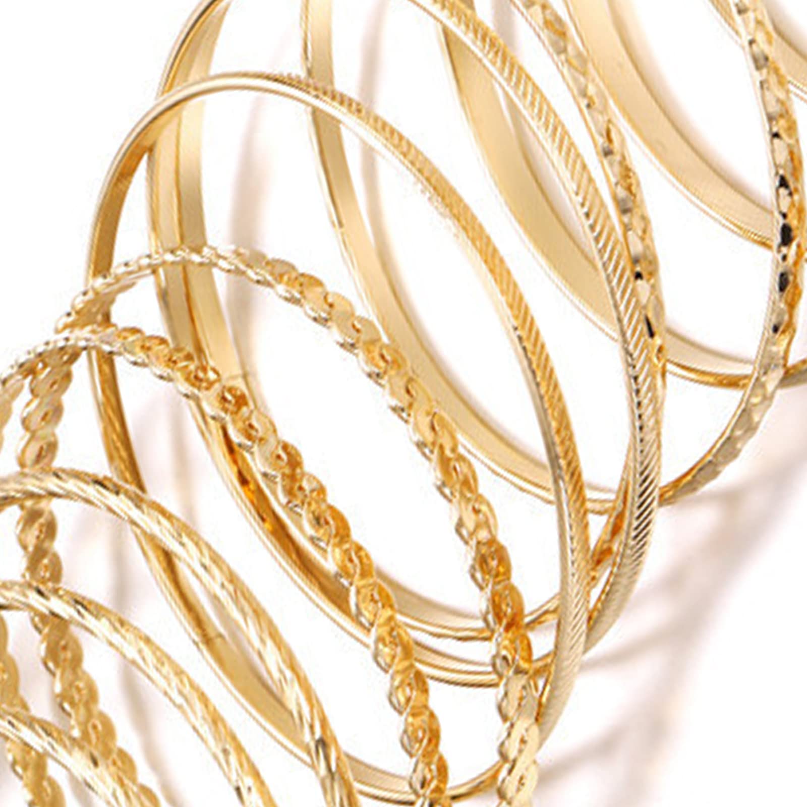Aonklot Indian Bangles for Women Gold Stackable Bangle Bracelets Set Layers Bohemica Bracelets Multi Cuff Bangle Bracelet Wedding Jewelry for Women Girls
