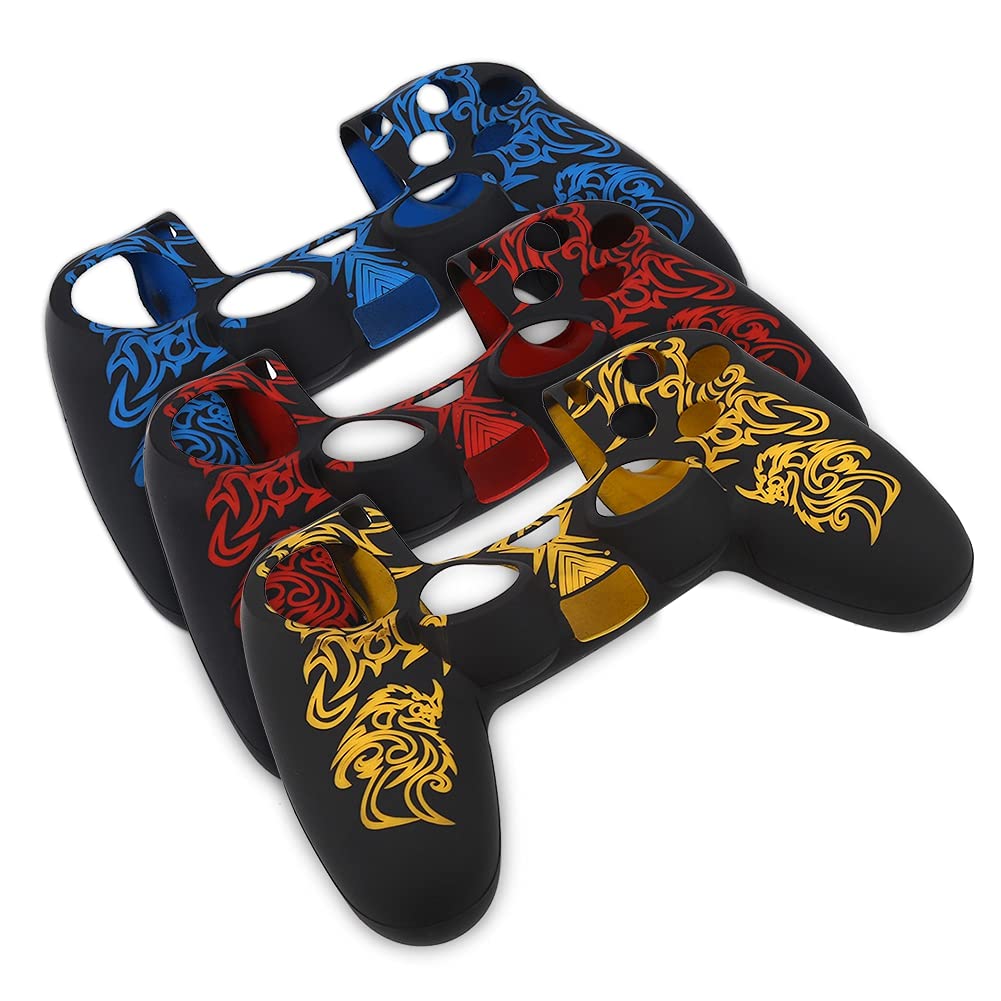 Game Controller Soft Silicone Case Skin Grip Shell Cover for 4, for PS4 (Yellow )