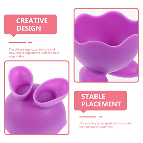 BESTOYARD 12pcs Silicone egg tray makeup sponge drying stand sphere egg cups for display breakfast maker egg boiler molds cup easter egg cups egg topper poached eggs storage