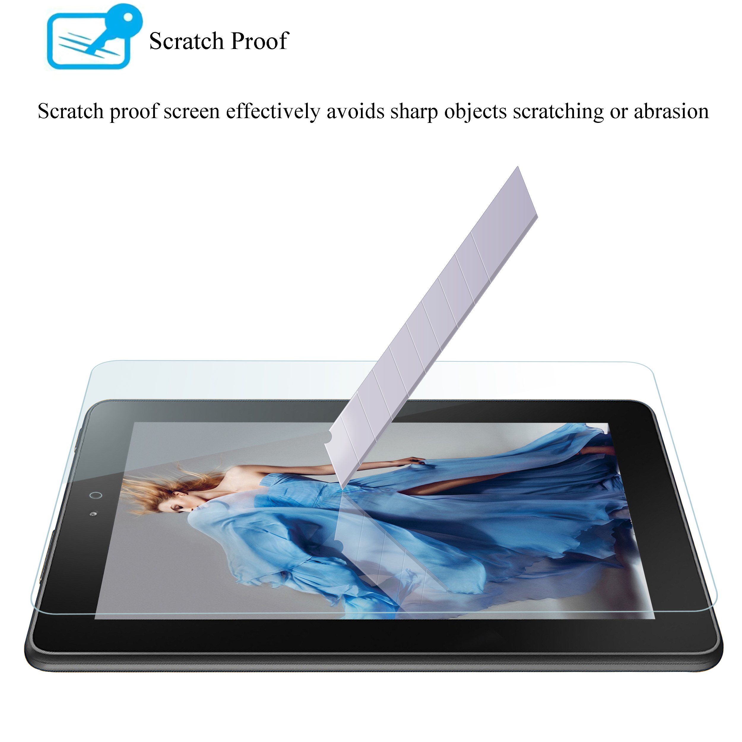 Ailun Screen Protector for Fire 7 7Inch 5th, 7th, 9th Generation 2019, 2017 and 2015 Release Tempered Glass 9H Hardness 2.5D Edge Ultra Clear Anti Scratch Case Friendly Not for Fire 7 2022