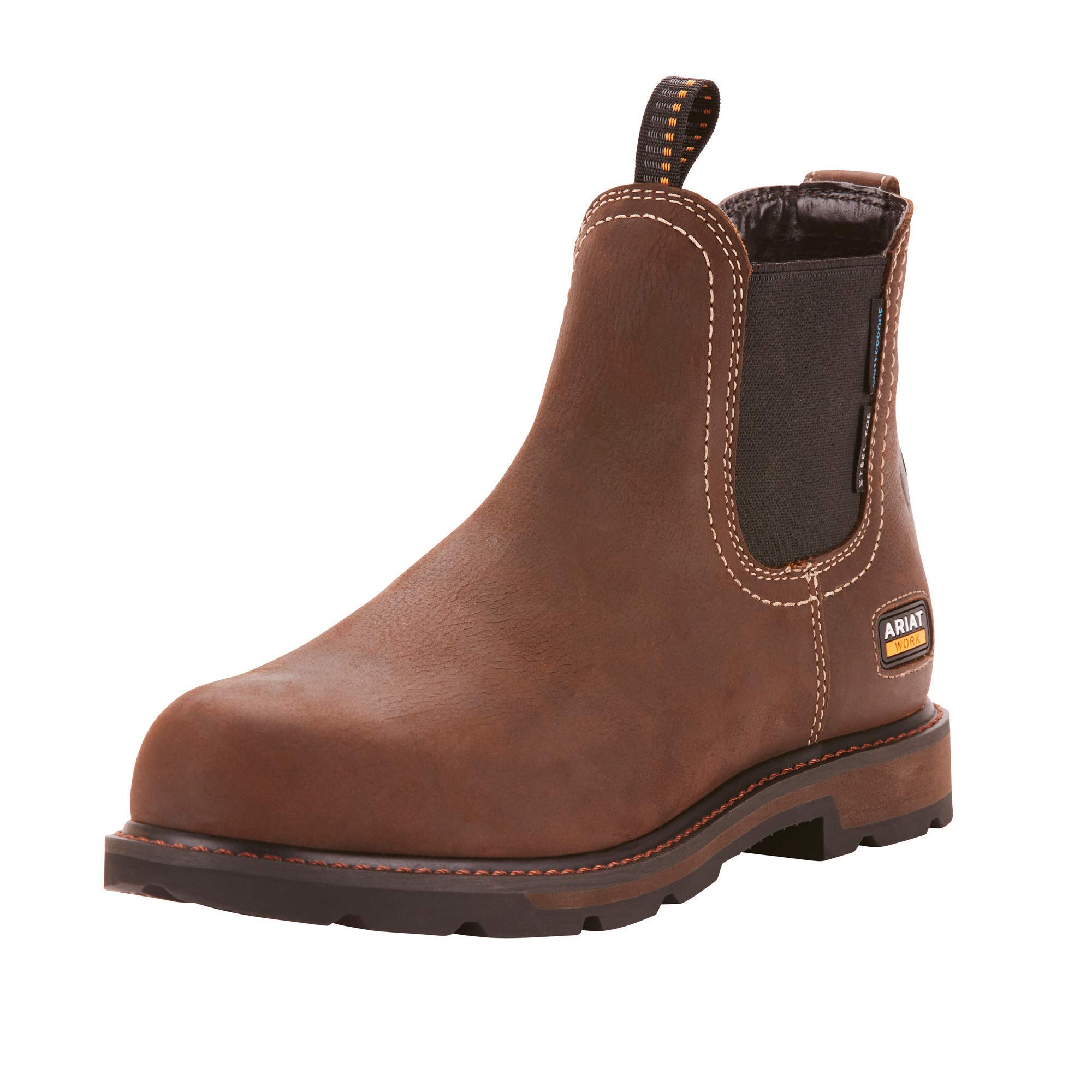 Ariat Mens Groundbreaker Chelsea Waterproof Steel Toe Work Boot Dark Brown 8.5 Wide