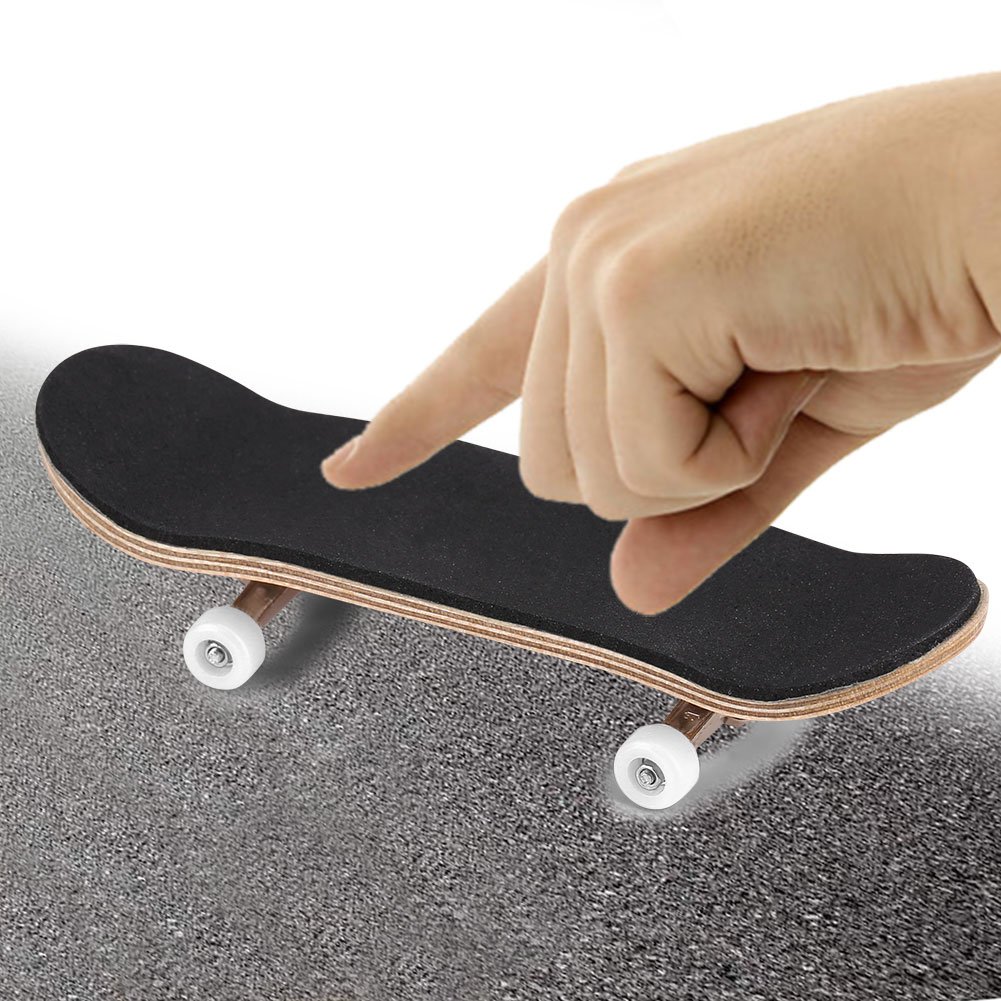 fuwinkr Complete Fingerboard, 5 Layered Maple Wood Professional Mini Fingerboards Toy Wooden Fingerboard with Upgraded Components Reduce Pressure Gifts for Kids 3.78 x 1.1 inch (White)