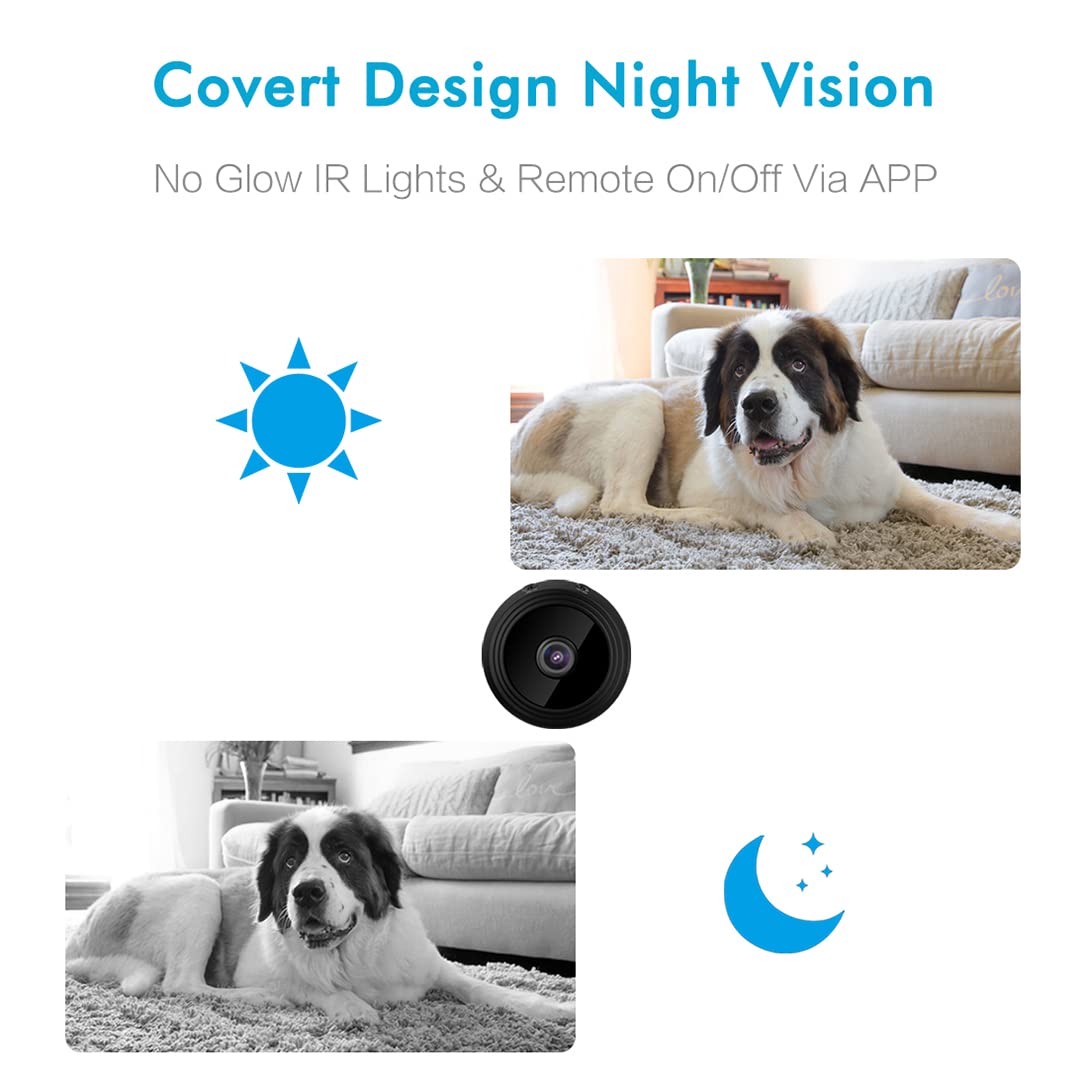 AREBI 64GB Hidden Cameras for Home Security, 1080p HD Mini Spy Camera Wi-Fi Wireless, Small Nanny Camera Indoor with Remote View, Motion Detection, Night Vision, Tiny Spy Cam A10 Plus [Original]