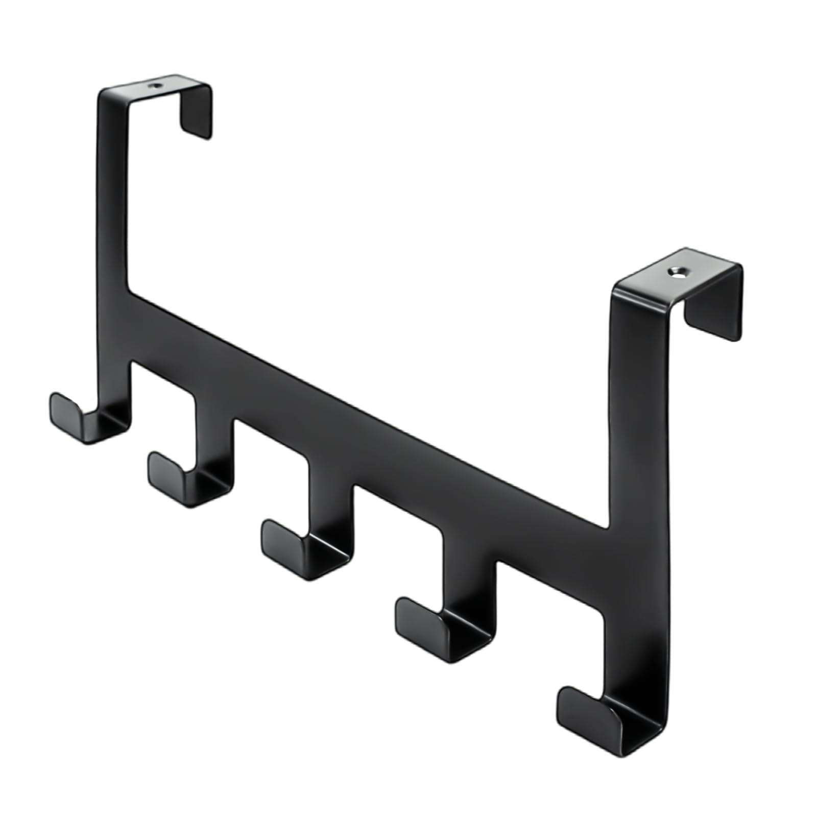 Boguish Over Door Hook Bathroom Pool Towel Rack Wall Mounted 5 L-Shape Metal Coat Hooks for Kitchen Shower Toilet Cabinet Outside Black