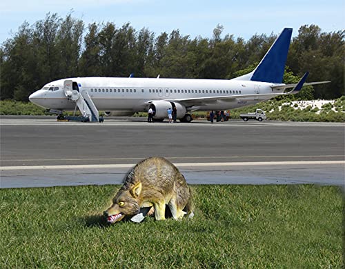 Bird-X 3D Coyote Decoy, Lifelike Predator Replica, Coyote Decoy with Moving Tail and Realistic Markings, Easy to Install, Covers up to 1 Acre of Land, 32" x 8" x 30"