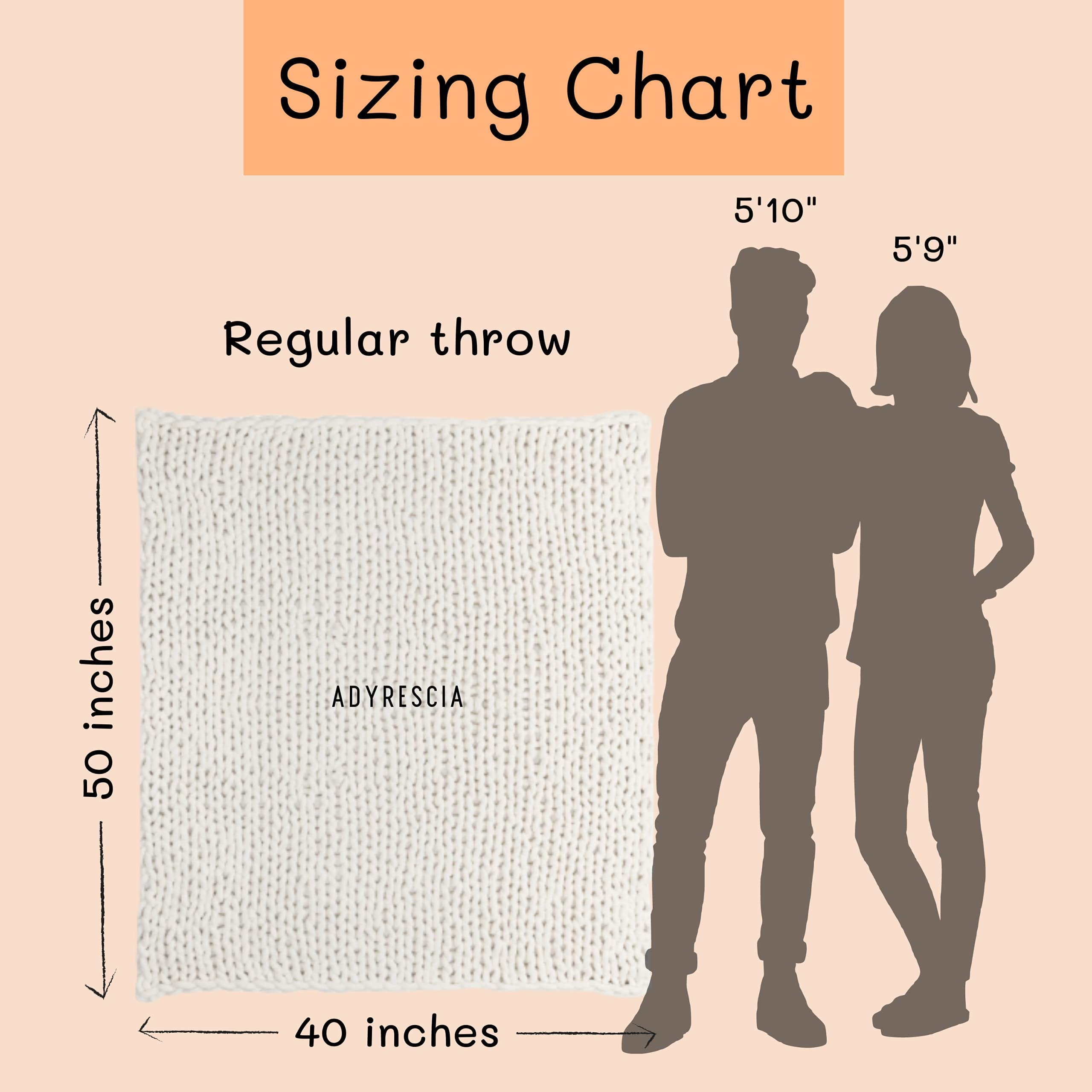 Adyrescia Chunky Knit Blanket Throw | 100% Hand Knit with Jumbo Chenille Yarn (40"x50", Cream White)