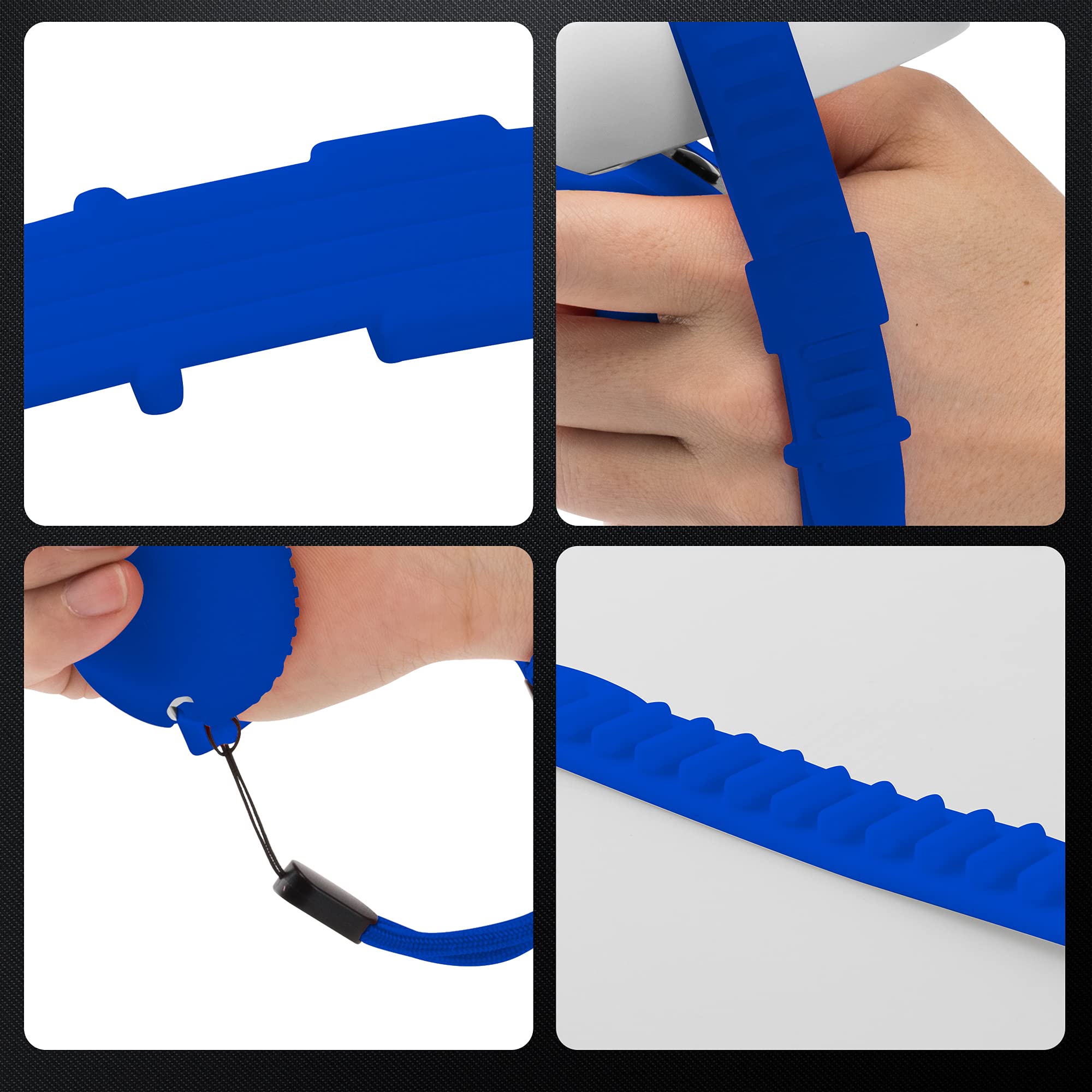 Anti-Leakage Light Blockers and Adjustable Silicone Knuckle Straps for Oculus Quest 2 Controllers Fit Pack Accessories by X-super Home (Blue+Red)