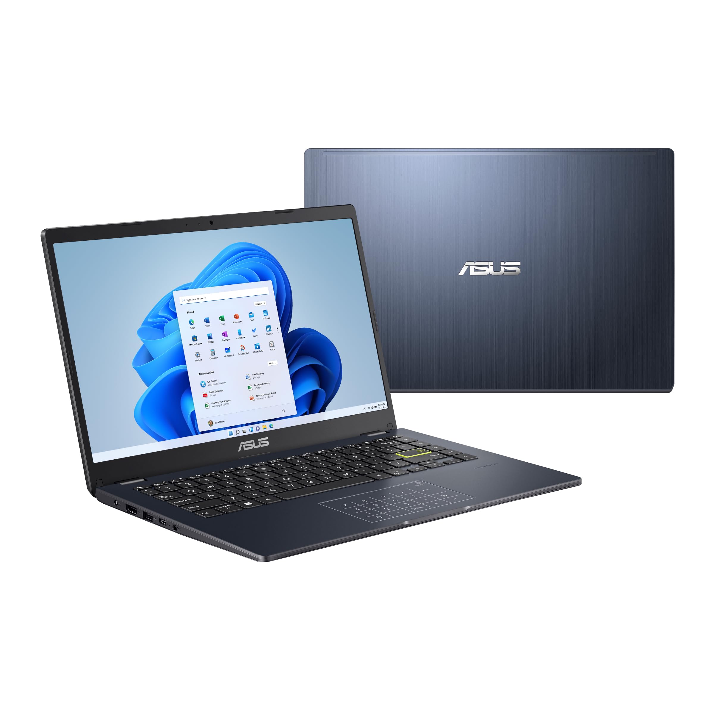 ASUS Vivobook Go 14 L410 Ultra Thin Laptop, 14†FHD Display, Intel Celeron N4020 Processor, 4GB RAM, 64GB eMMC, NumberPad, Windows 11 Home in S Mode, 1 Year Microsoft 365, Star Black, L410MA-AH02