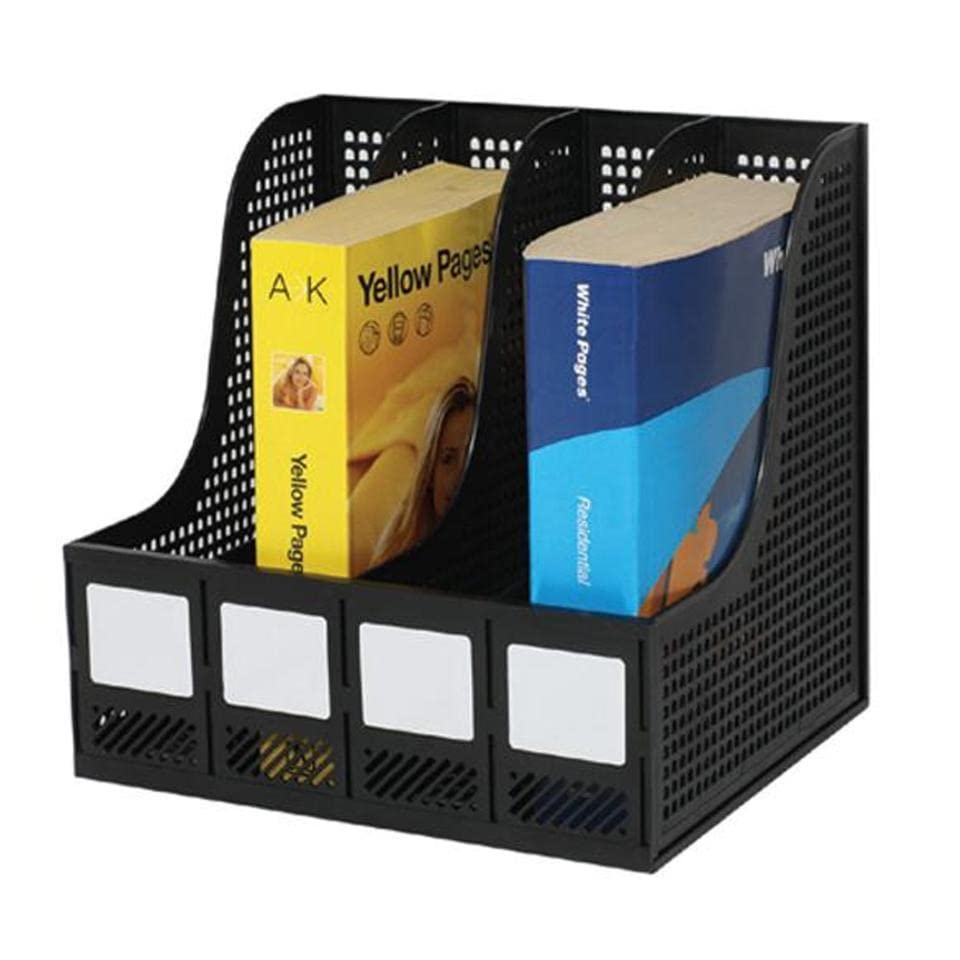 Arnos Eco Tidy Storage Rack for Lever Arch Polypropylene 4 Sections W320xD265xH310mm Black Ref E147