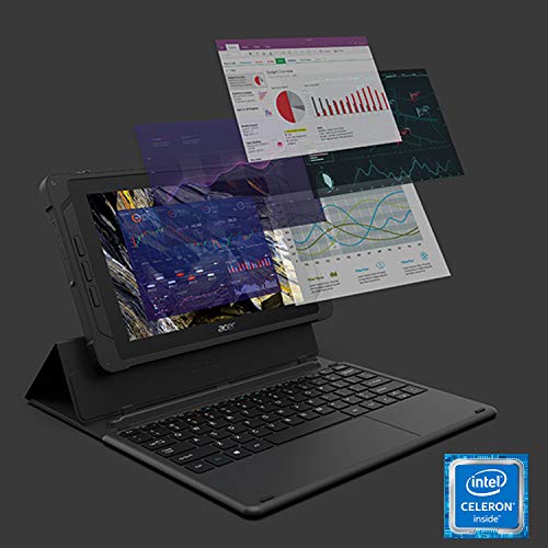 Acer Enduro T1 ET110-31W-C2KN Rugged Tablet, 10.1" WXGA IPS Touch, Intel Celeron N3450, 4GB LPDDR4, 64GB eMMC, WiFi-5, Front 2MP Webcam, Rear 5MP Webcam, Portfolio Keyboard, Windows 10 Professional