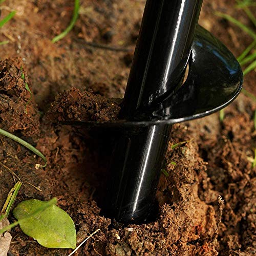 Auger Drill Bit - Garden Plant Flower Bulb Auger, 4" x 12" Easy Planter Garden Auger - Seedlings & Bedding Plant, Umbrella Hole Digger Solid Shaft Auger, Post Hole Digger for 3/8” Hex Drive Drill