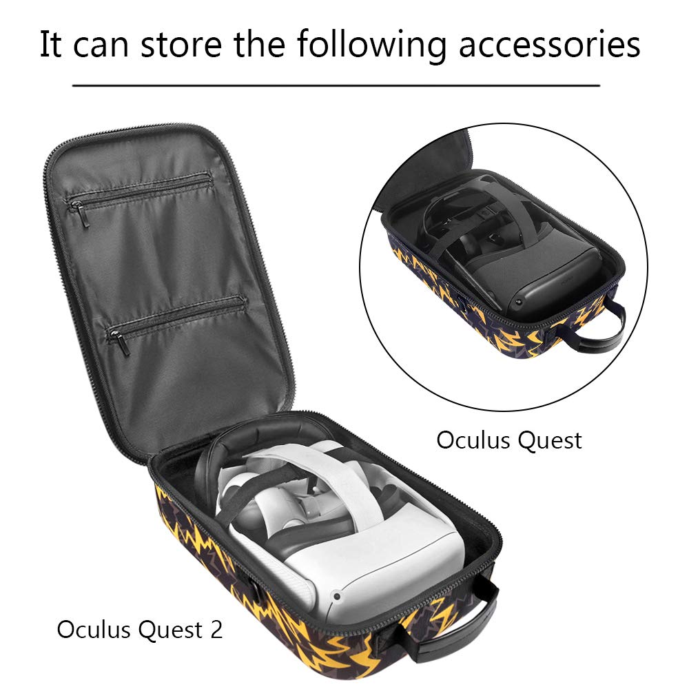 HIJIAO Hard Travel Case for Oculus Quest 2 & Quest VR Gaming Headset and Controllers Accessories Waterproof Shockproof Carring case (Yellow)