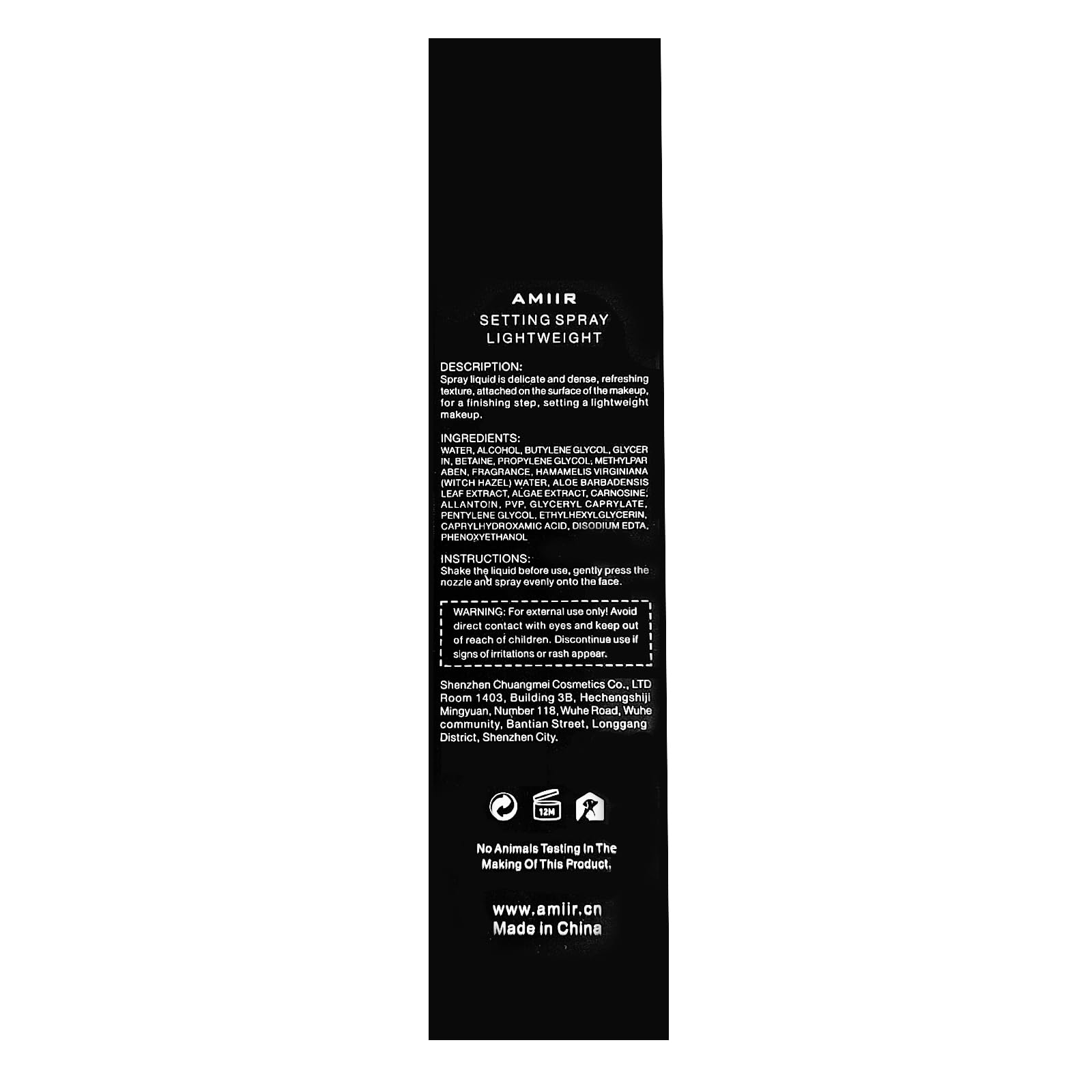 AMIIR Makeup Setting Spray Lightweight Long-Lasting Lock Face Finishing Mist Primer Refreshing Hydrating