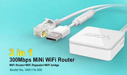 Mini WiFi Router VAR11N-300 Portable WiFi Bridge Hotspot 300Mbps Travel WiFi Repeater