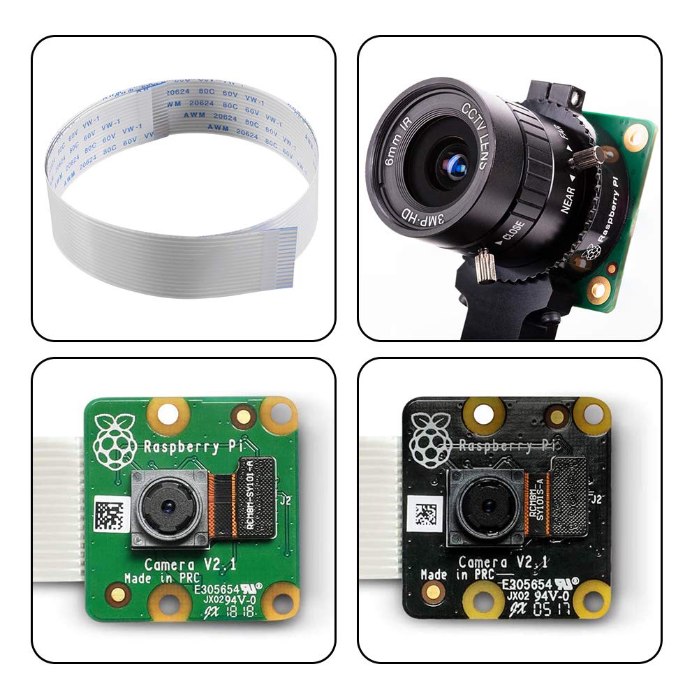 Aokin for Raspberry Pi Camera Cable, FFC Cable Ribbon Flex Extension Cable 15 Pin 1.0mm Pitch for Raspberry Pi, Octoprint Octopi Webcam, Monitor 3D Printer, etc, 15cm/5.90in, 1 Pcs
