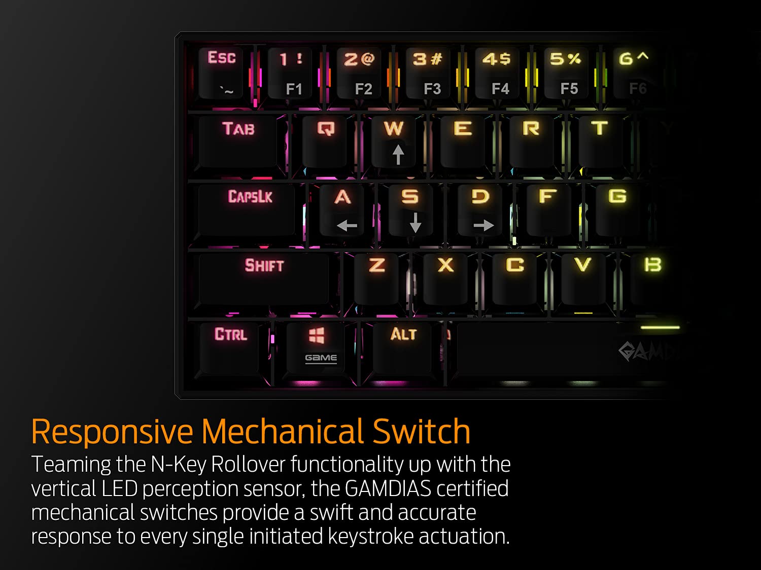 GAMDIAS Hermes E3 RGB Mechanical Gaming Keyboard Blue Switch with 19 Built-in Lighting Effects Certified Optical Switches and N-Key Rollover & Anti-Ghosting Functionality (Hermes E3 Black)