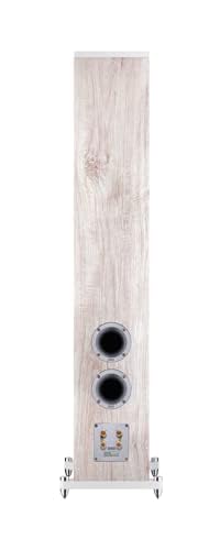 HECO Aurora 700 3-Way, Dual 6.5" Floorstanding Speaker in White Outfitted for Deeper Bass