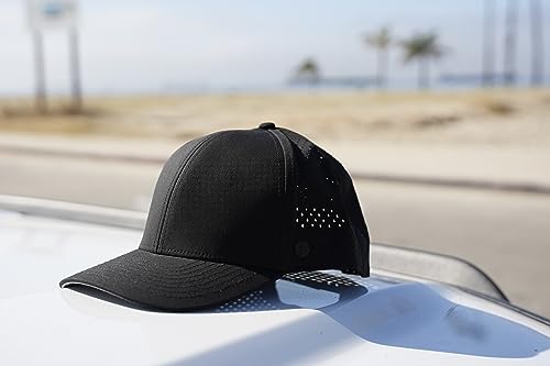 ANKOR Ultra Performance Baseball Hat | Water & Sweat Resistant | Breathable | Golf | Boat | Beach | Lake | Workout | Fishing |Everyday | Minimalist | Men and Women (Black)