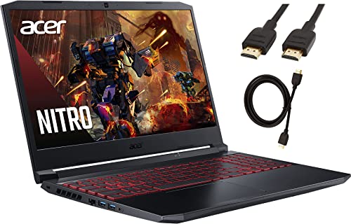 Acer Nitro 5 15.6" FHD IPS 144Hz Display Gaming Laptop | Intel Core i5-11400H | NVIDIA GeForce GTX 1650 | 8GB RAM | 256GB SSD | RGB Backlit Keyboard | Windows 11 | with HDMI Cable Bundle