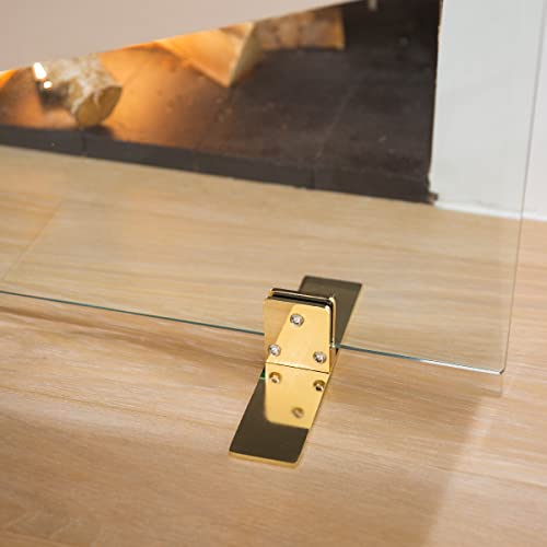 Barton 36" x 29" Inch Fireplace Screen Guard Panel Spark Fire Place Tempered Glass Screen Guard Fence