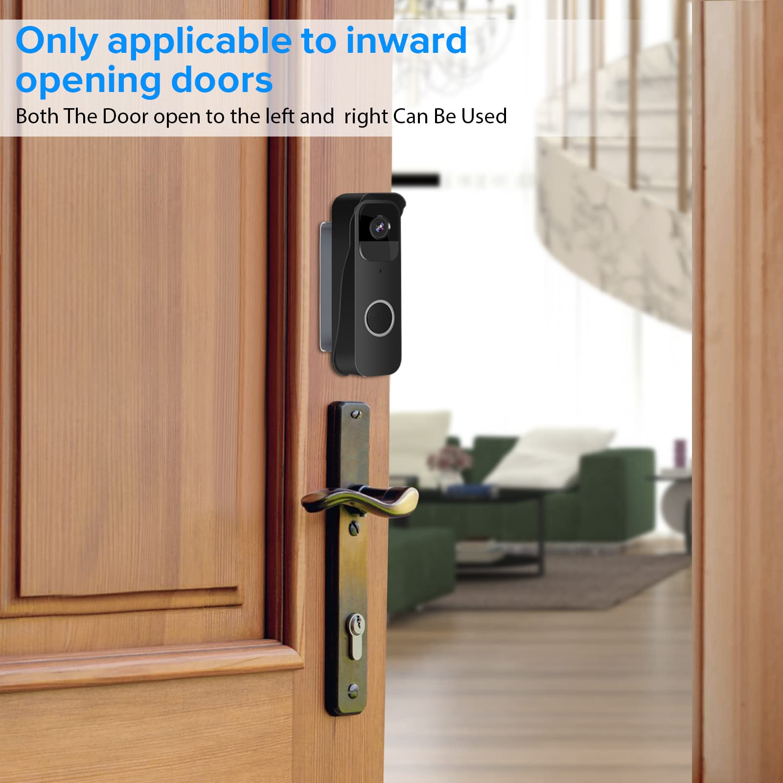 Blink Video Doorbell Mount, No Drill, Adjustable (up to 110 Degrees Tilt) Mounting Bracket for Blink Doorbell, Blink Doorbell Security System Accessories, Improve Viewing Angle, Black