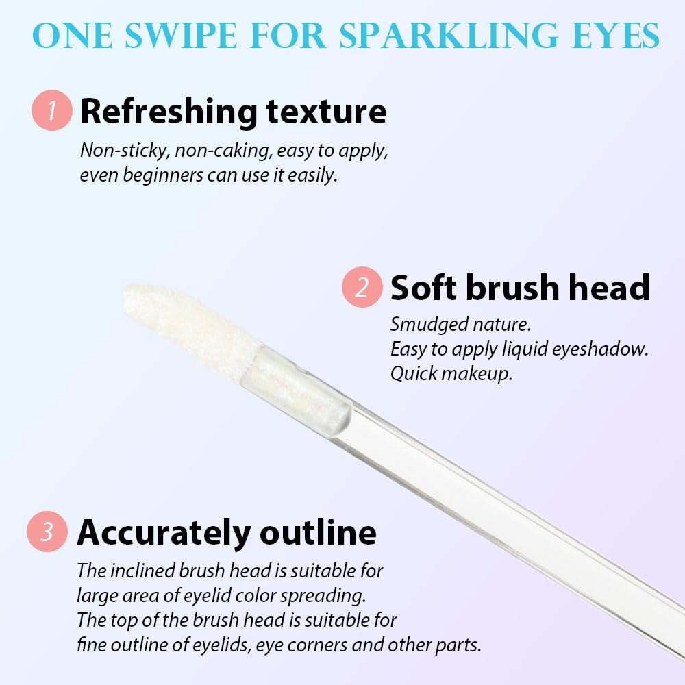 AMY'S DIARY 8 Colors Liquid Shimmer Eye Shadow Kit - Sparkling Metallic High Pigmented Glitter Eye Shadow, Quick Drying Long Lasting Creates Dimensional Beauty Eye Looks