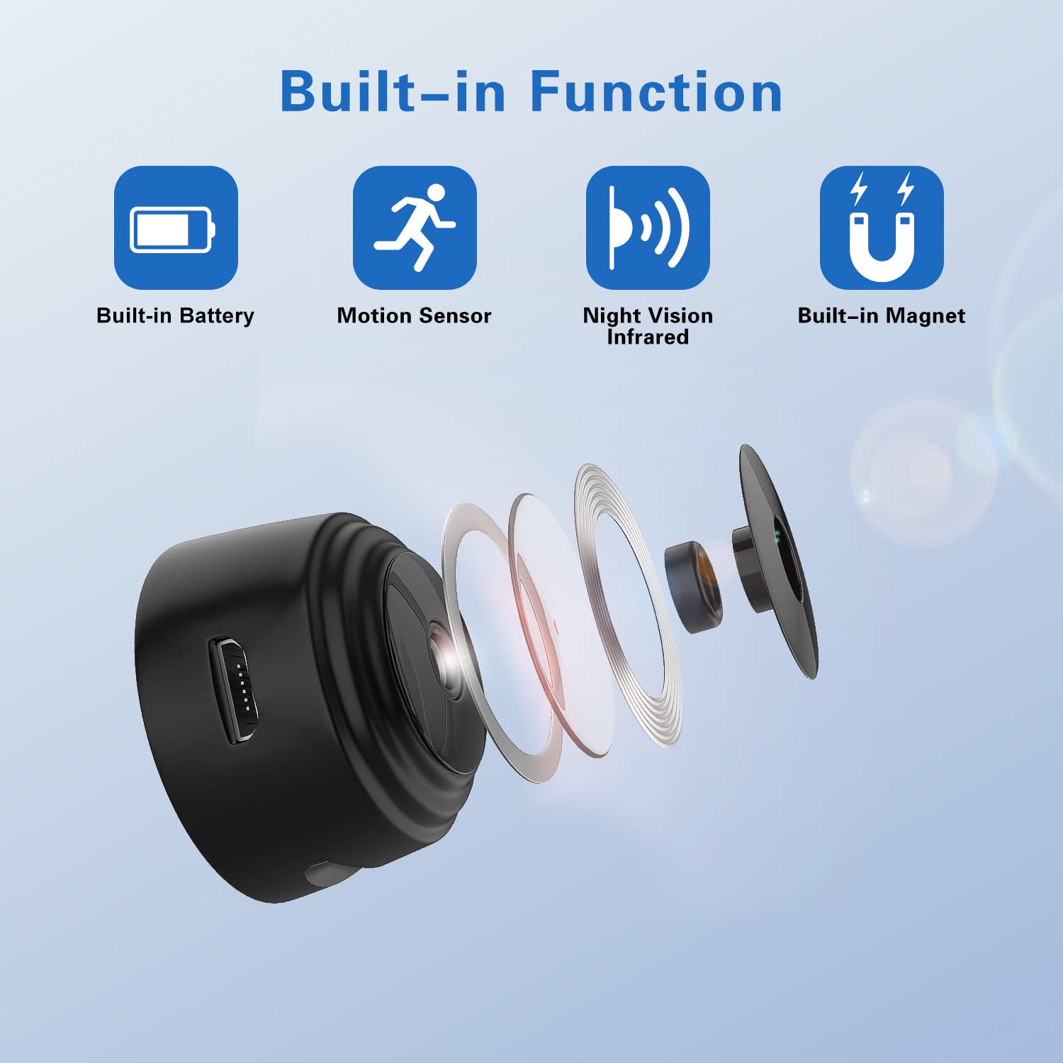 Binicrd Hidden Camera Detector - HD 1080P Camera for Home Security