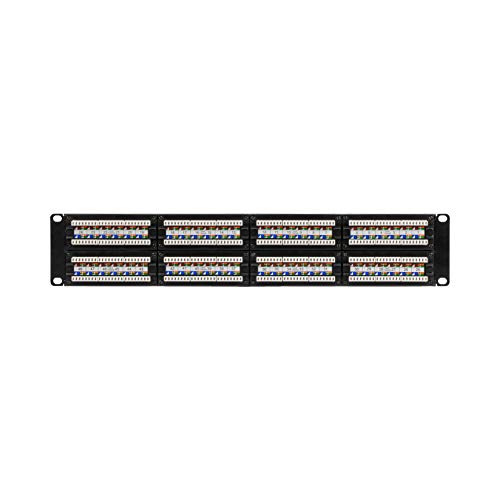 NavePoint 48-Port CAT6 Patch Panel,2U, Black