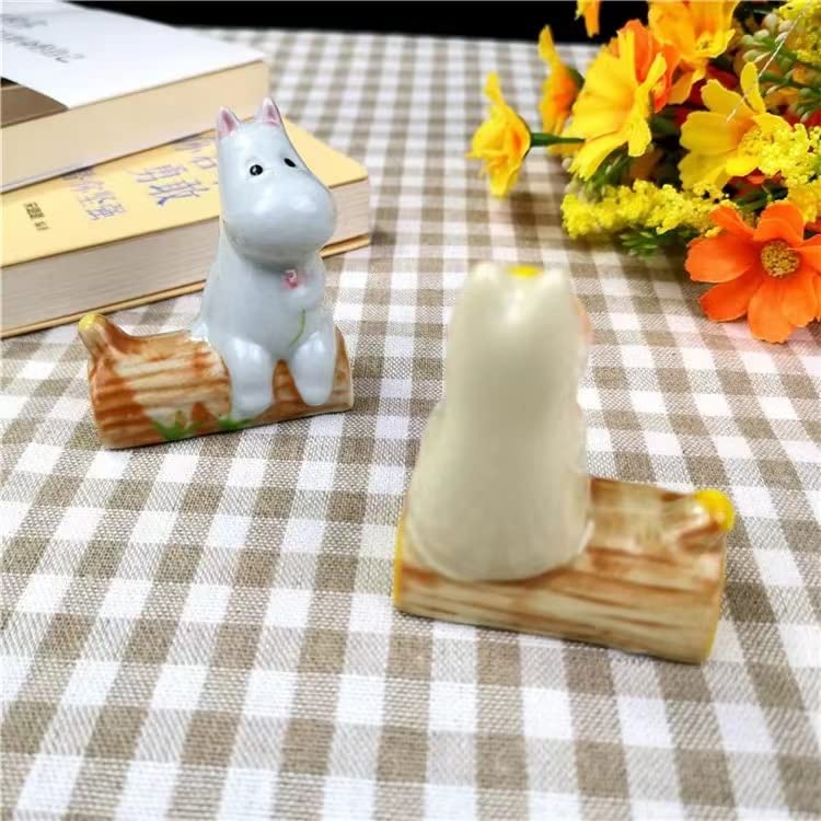APULM cute ceramic trinkets Hippo chopstick rest 4 piece set
