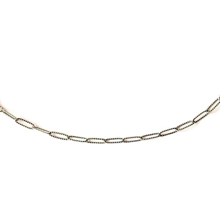 Antique Silver Textured Paperclip Link Charm Bracelet Base - D.I.Y. - BUILD YOUR CHARM BRACELET! (XX- Small - 5.75 inch)