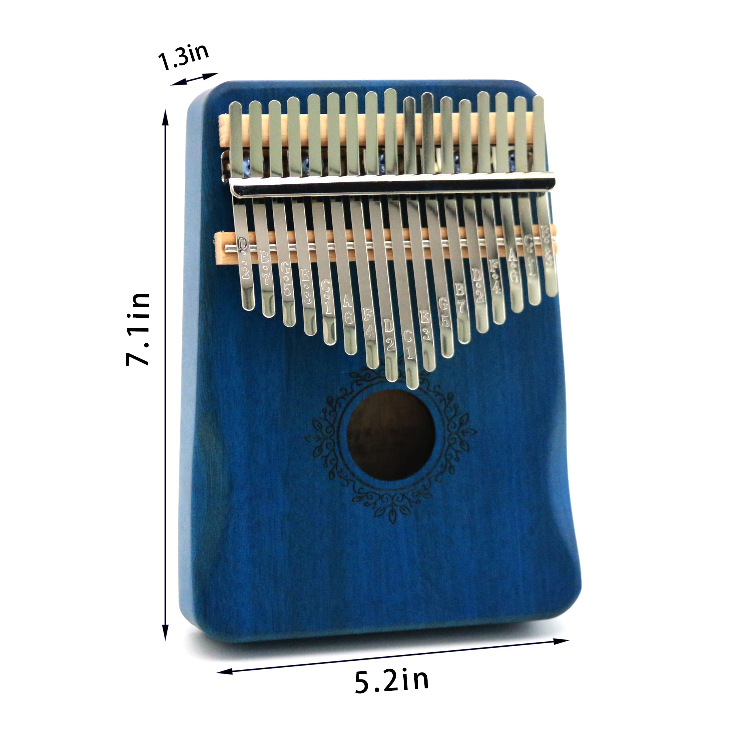 Auroal Thumb Piano 17 Key, Finger Piano, Gift For Kids Adult Beginners Professional(Brown)