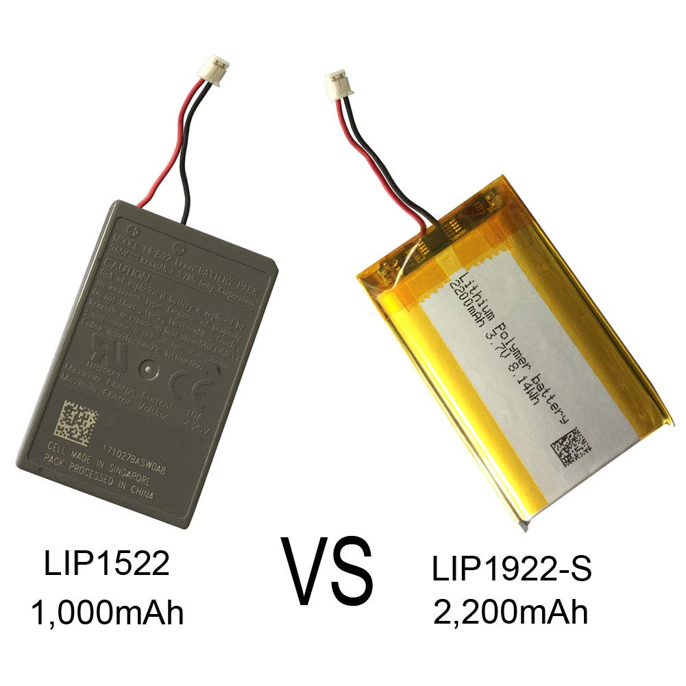 AOLIKES LIP1922-S 2200mAh 3.7v Lithium Battery Replacement for Sony PS4 Pro Dual Shock 4 CUH-ZCT2E CUH-ZCT2U Wireless Controller 2Pack