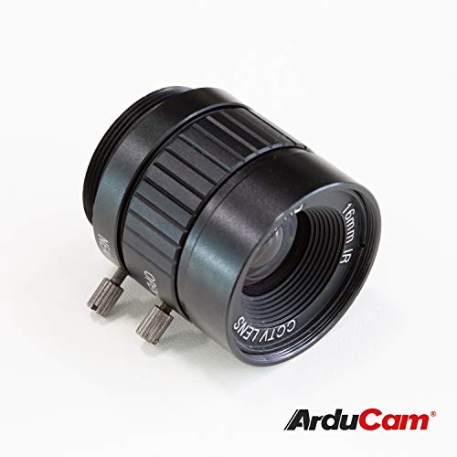 Arducam CS-Mount Lens for Pi HQ Camera, 16mm Focal Length with Manual Focus and Adjustable Aperture