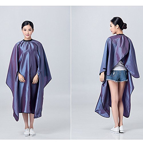 OLizee Hair Cut Hairdressing Cape Cloth Apron Stretch Out Hand Waterproof Salon Barber Gown 57 x 63", (Purple)