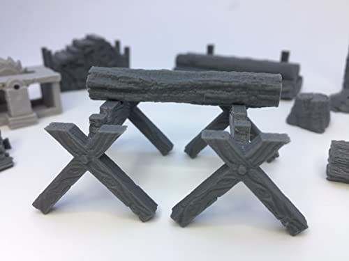 HERO Creations Lumber Mill RPG - Dungeons and Dragons - DND - Pathfinder - Diorama - Figurine Miniature (Gray/Unpainted)