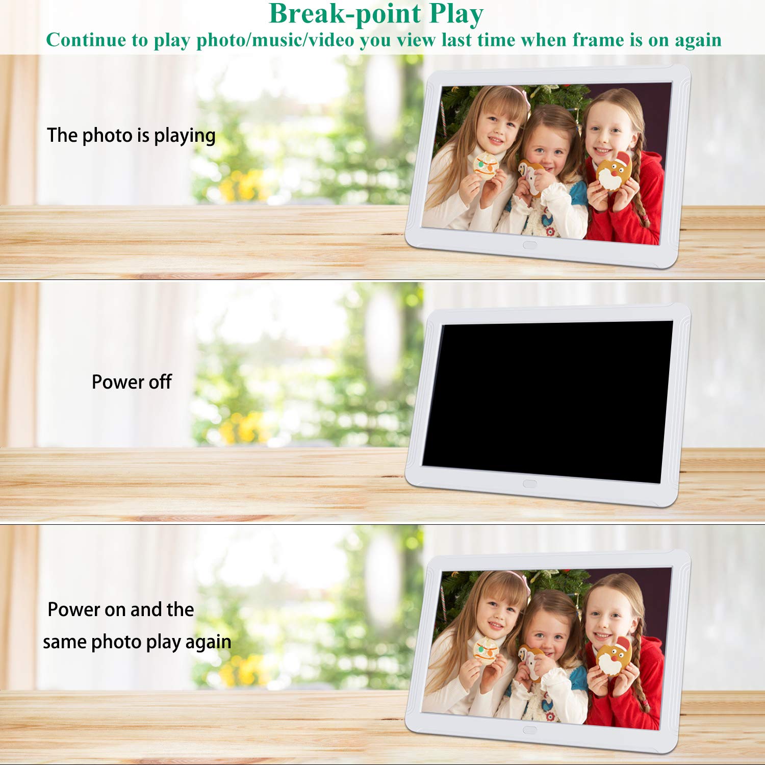 Atatat 10.1 Inch WiFi Digital Picture Frame with 32 GB Storage, Auto Rotate, IPS Touch Screen, Instant Share Photos and Videos Via App, Email, Support SD Card or USB Drive