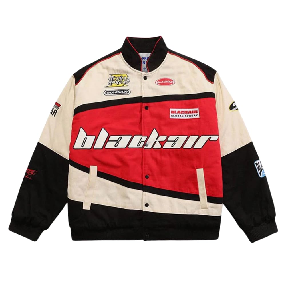Aelfric Eden Men's Letter Foaming Love Print Varsity Jacket Vintage Graphic Baseball Jacket Unisex Coats Streetwear