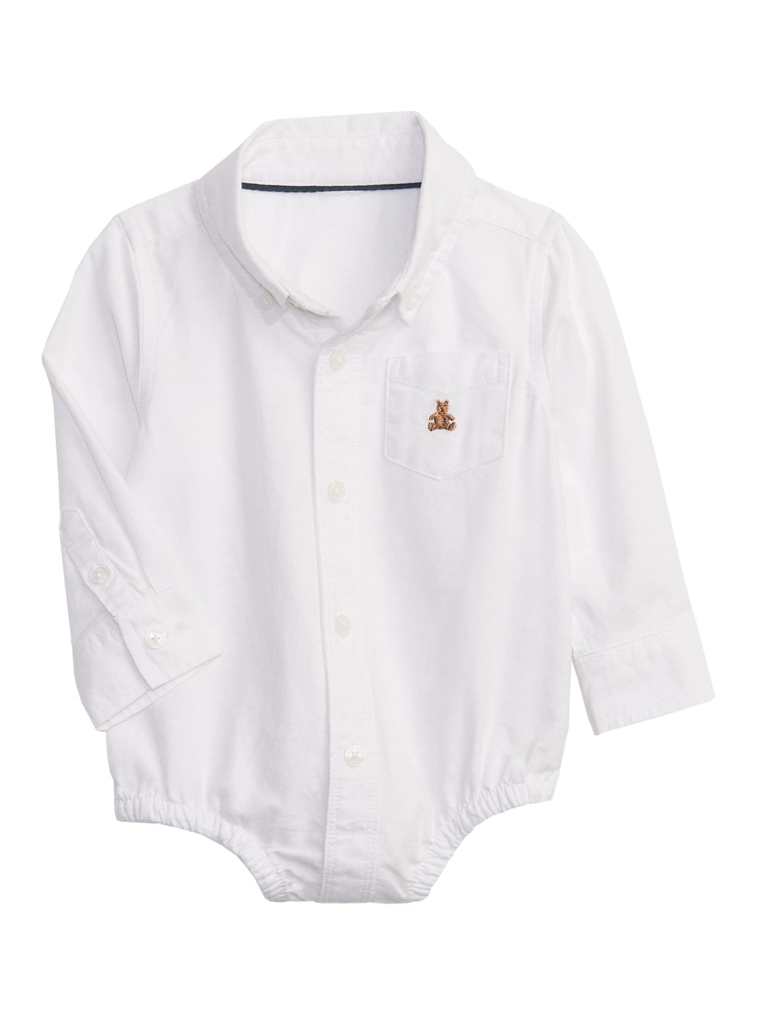 GAP Baby Boys Oxford Bodysuit Dress Shirt, White V2 Global, 0-3 Months US