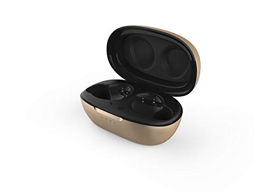 ausounds AU-Stream Hybrid Bluetooth True Wireless Hybrid Active Noise Cancelling Earbuds with Touch Controls, Wireless Charging Case, and Premium Dynamic Drivers, Gold