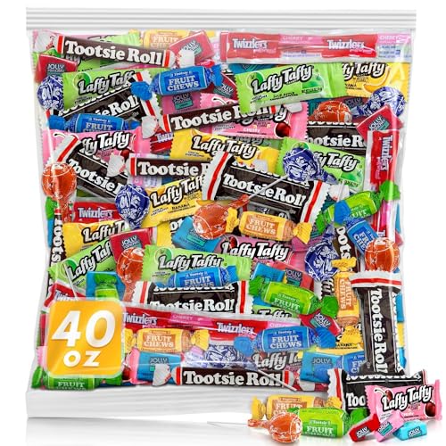 Assorted Easter Bulk Candy, 2.5 Pound, Individually Wrapped, Variety Pack with Tootsie Rolls, Tootsie Pops, Jolly Ranchers, Nerds, Skittles, Starburst, Sweetarts, Gobstopper, Assorted Laffy Taffy's & More! Great for Valentines and Party Treats! 40 oz