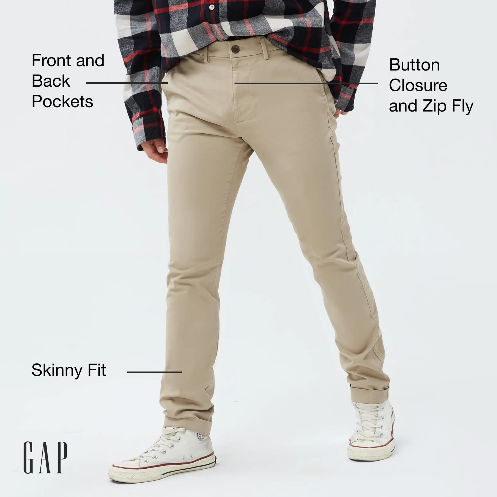 GAP Mens Essential Skinny Fit Khakis, New Classic Navy, 36W x 32L US