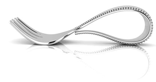 MiZa Sterling Silver Beaded Loop Spoon Fork Set
