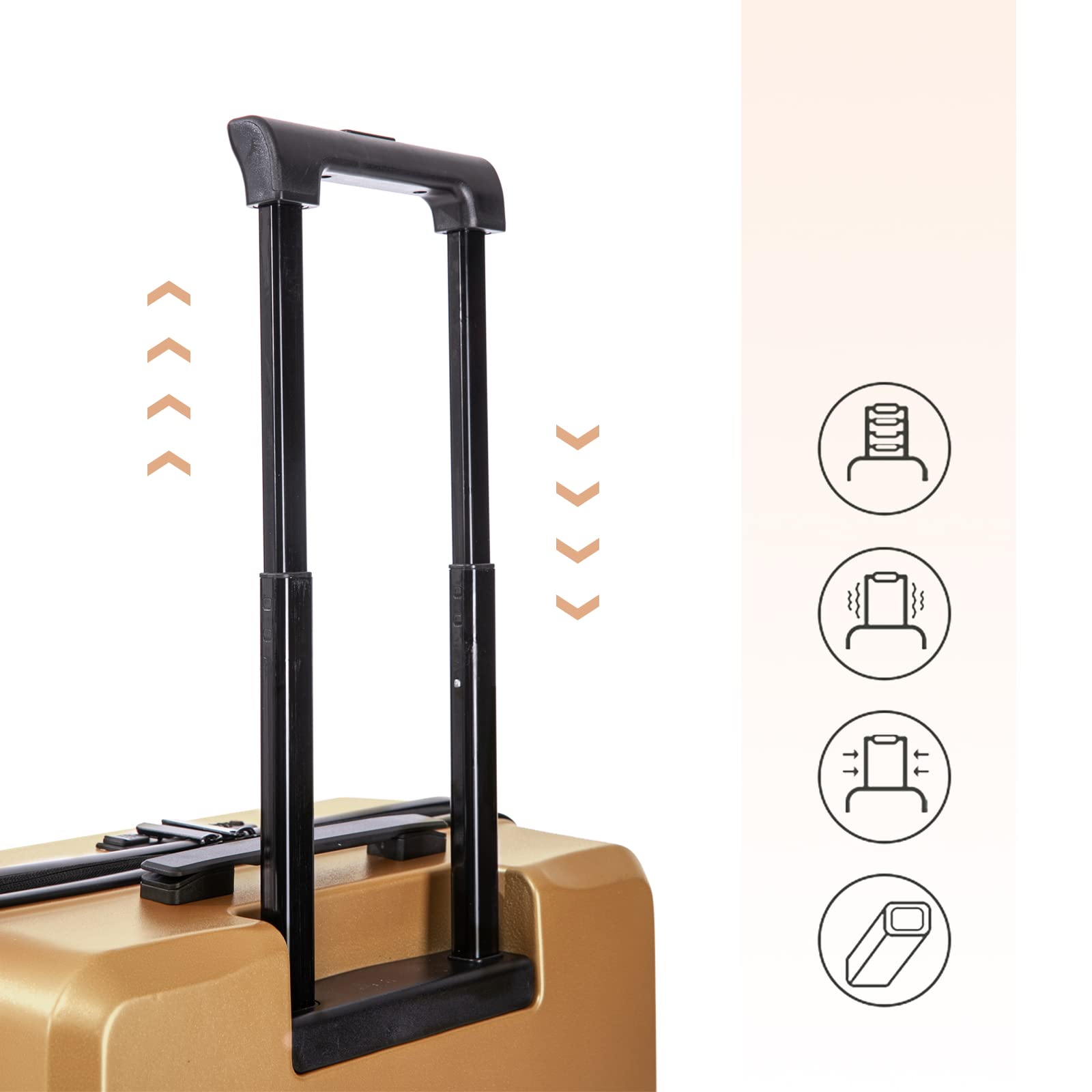 Apelila 4PC Luggage Sets -Carry On Luggage Hardshell Luggage Sets Carry On Spinner Luggage Traveling Suitcase