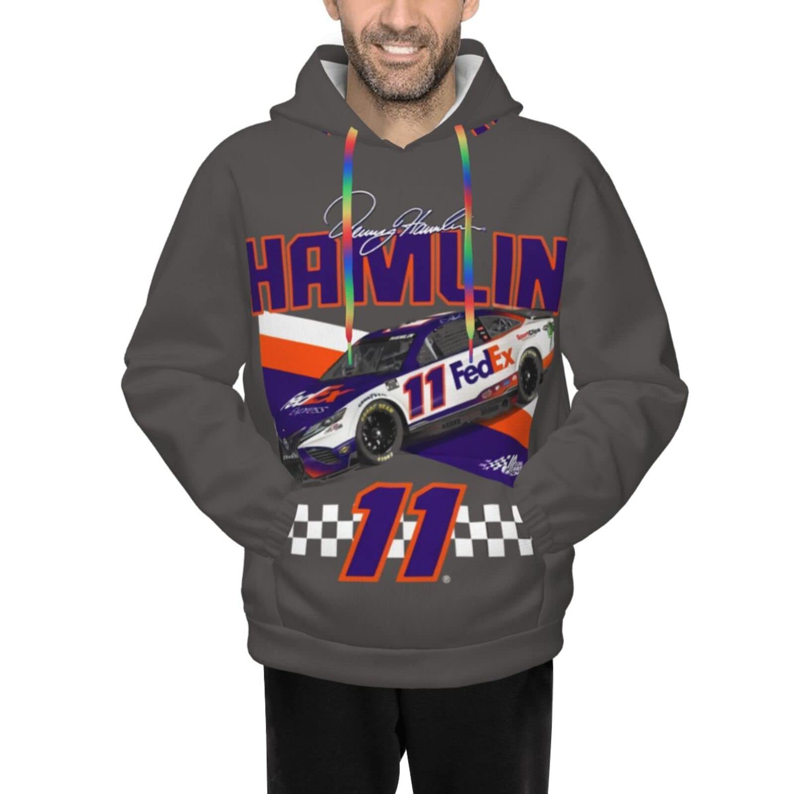 ASFRSH Denny Hamlin 11 Men'S Pullover Hoodie Casual Hooded Sweatshirt Best Hoodies Sportswear Tracksuit