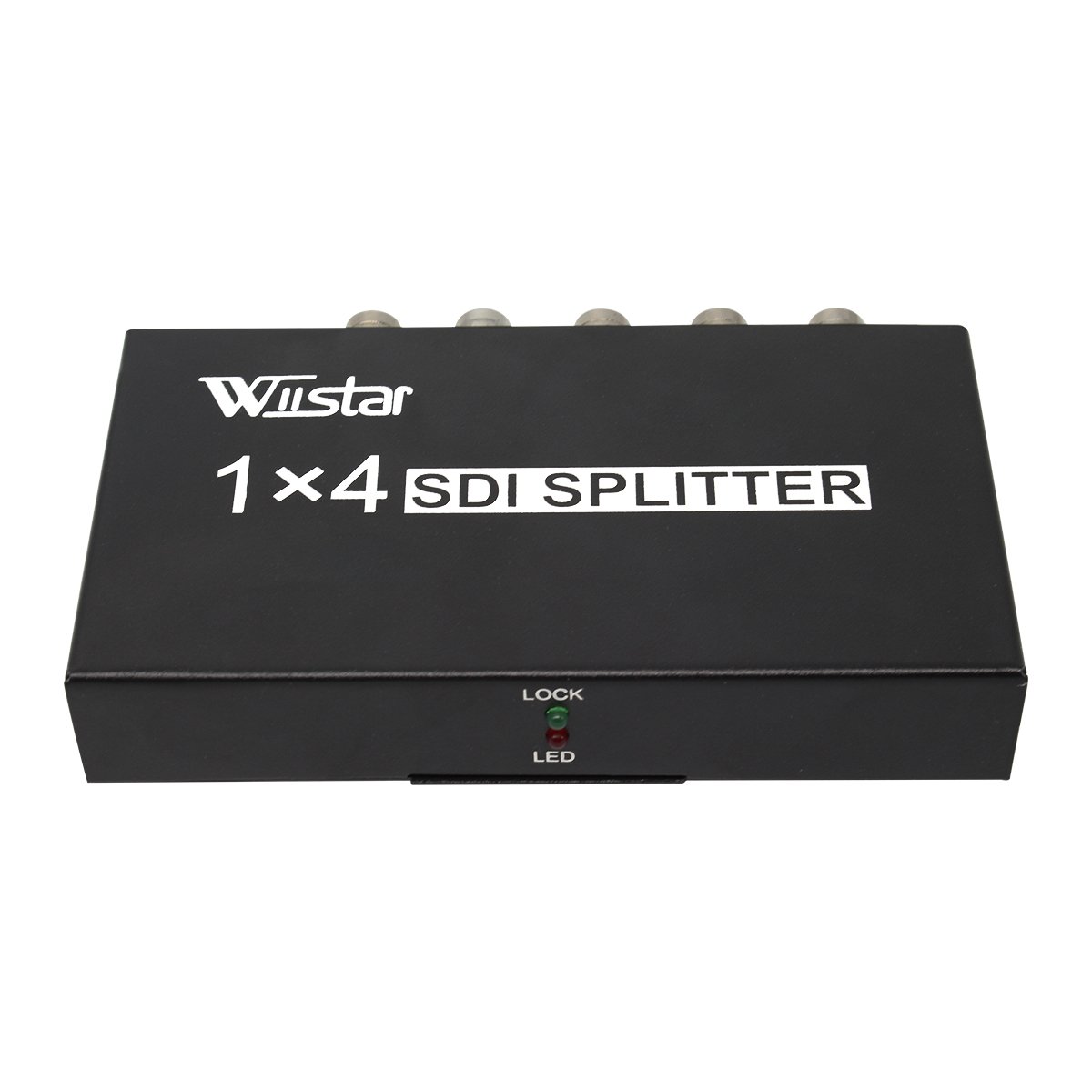 Wiistar SDI 1x4 Splitter Black Amplifier Splitter 1 in to 4 Out SD-SDI HD-SDI 3G-SDI Repeater Extender