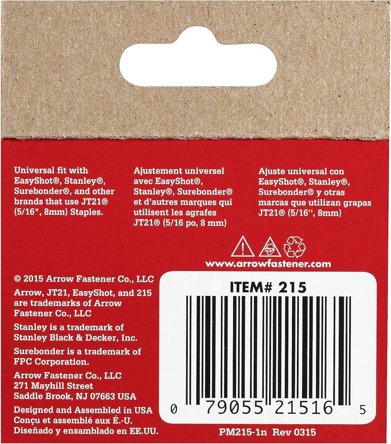Arrow 215 JT21 Thin Wire Staples for Staple Guns and Staplers, Use for Upholstery, Crafts, General Repairs, 5/16-Inch Leg Length, 7/16-Inch Crown Width, 1000-Pack