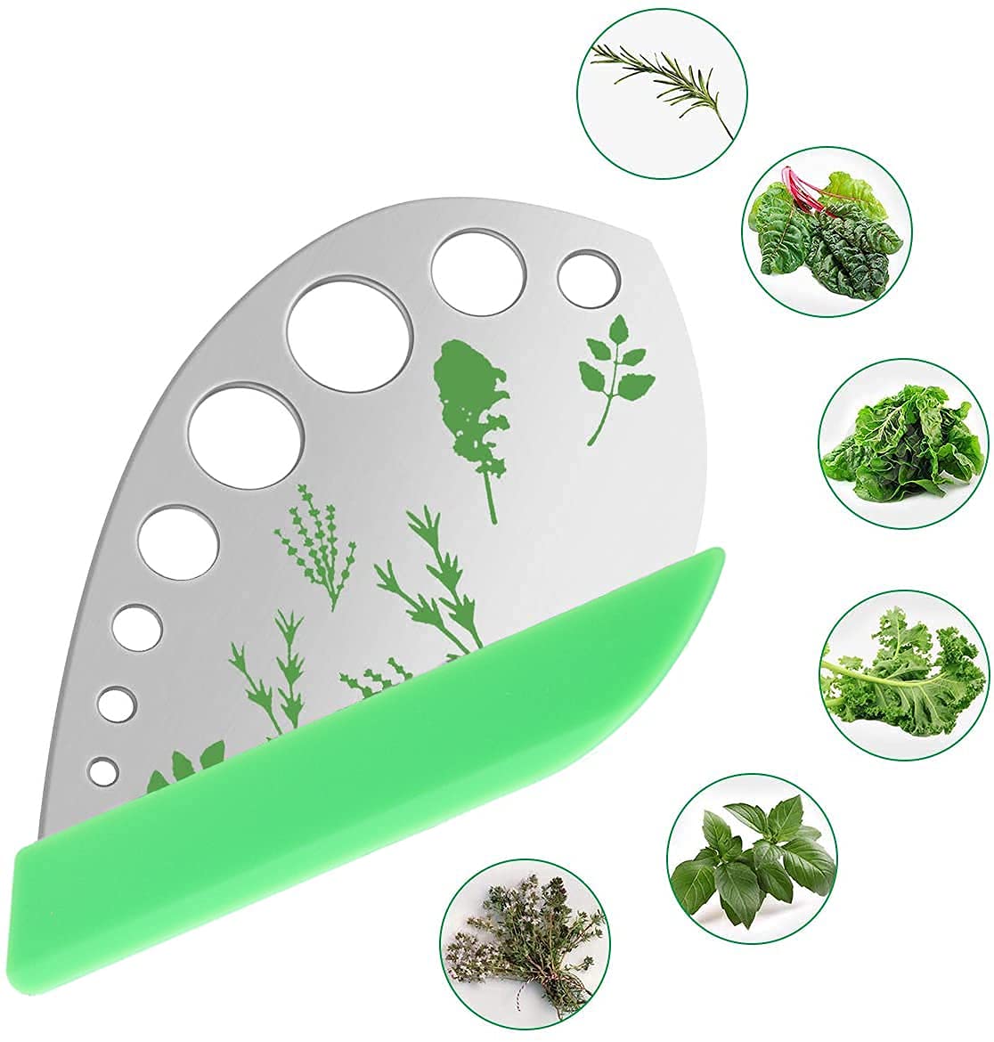 AUTIDEFY Herb Scissors 2 IN 1 Tools Set Stainless Steel Herb Cutter Tools 5-Blades Scissors with Herb Stripping Tool, Cleaning Comb for Cutting Cilantro Onion Salad