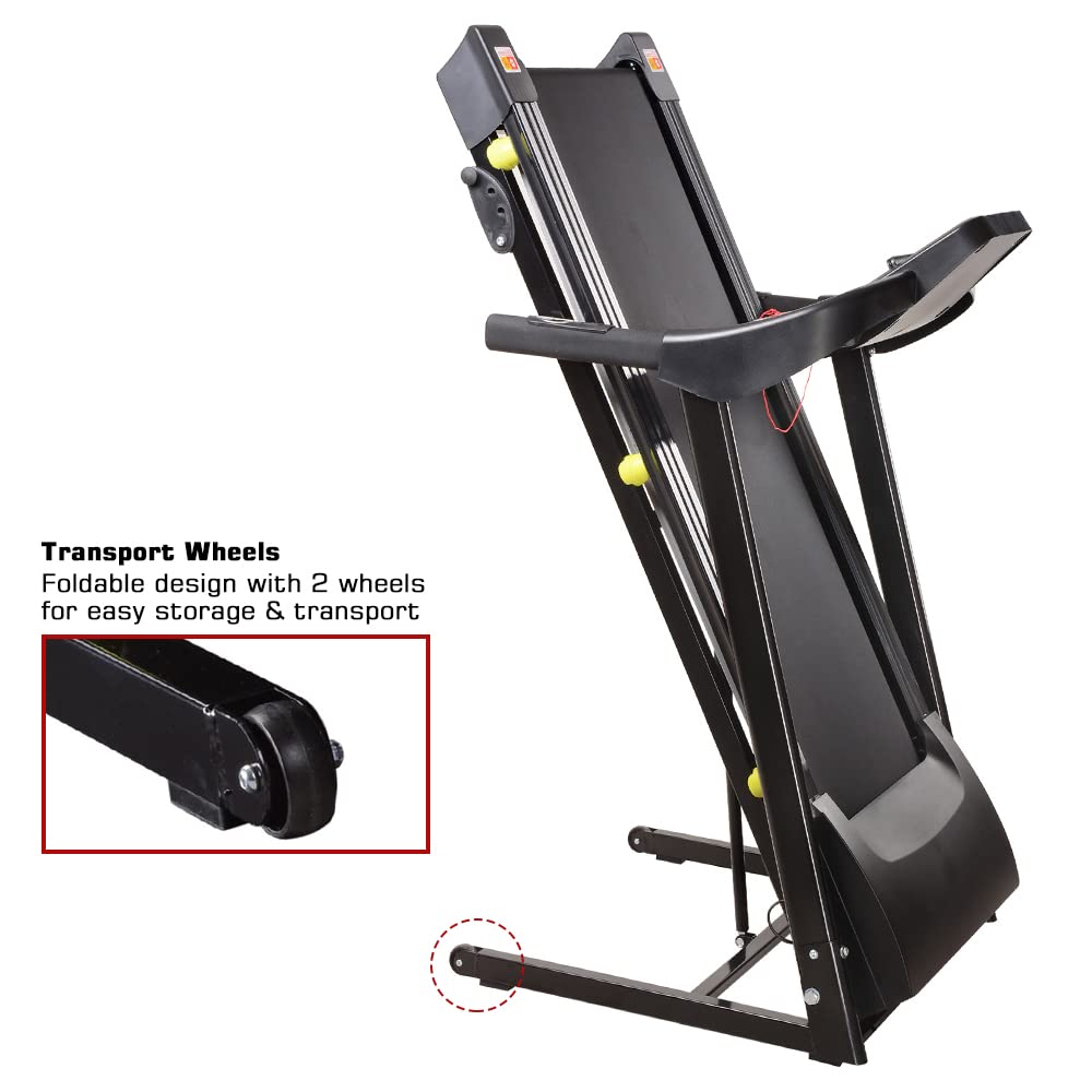 AW Folding Electric 3.0 HP Treadmill Walking Jogging Running Portable Exercise Fitness Machine Cardio for Home Office Gym Exercise Apartment/Basement Workout, Black