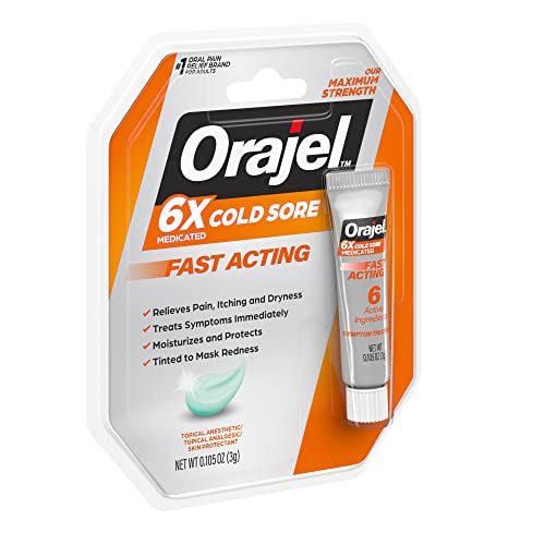 Orajel Moisturelock Cold Sore Symptom Treatment, Cream 0.105 oz (Packaging May Vary)